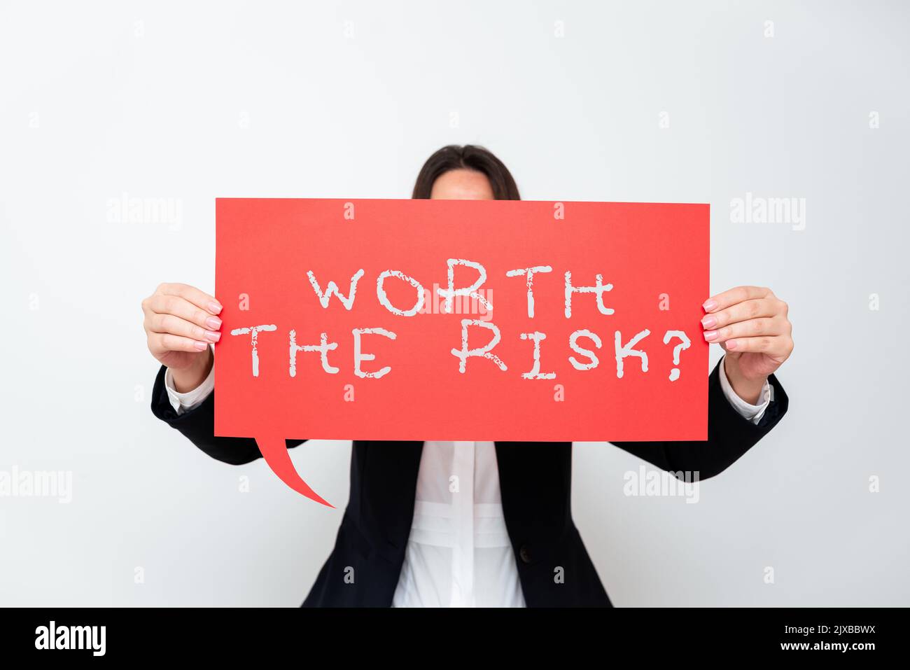 Writing displaying text Worth The Risk questionasking if certain action ...