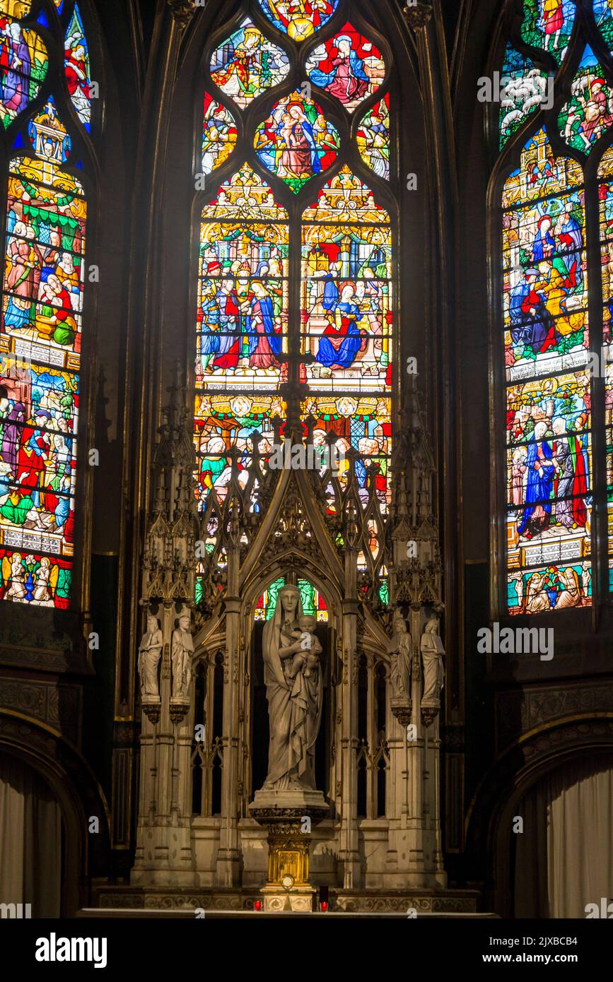 Altar, Church Saint-Gervais, a Gothic church on ancient worship site ...