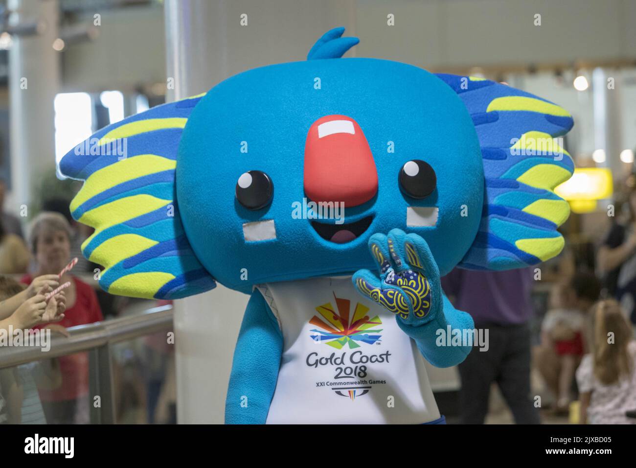 Commonwealth Games mascot Borobi at Brisbane International Airport ...