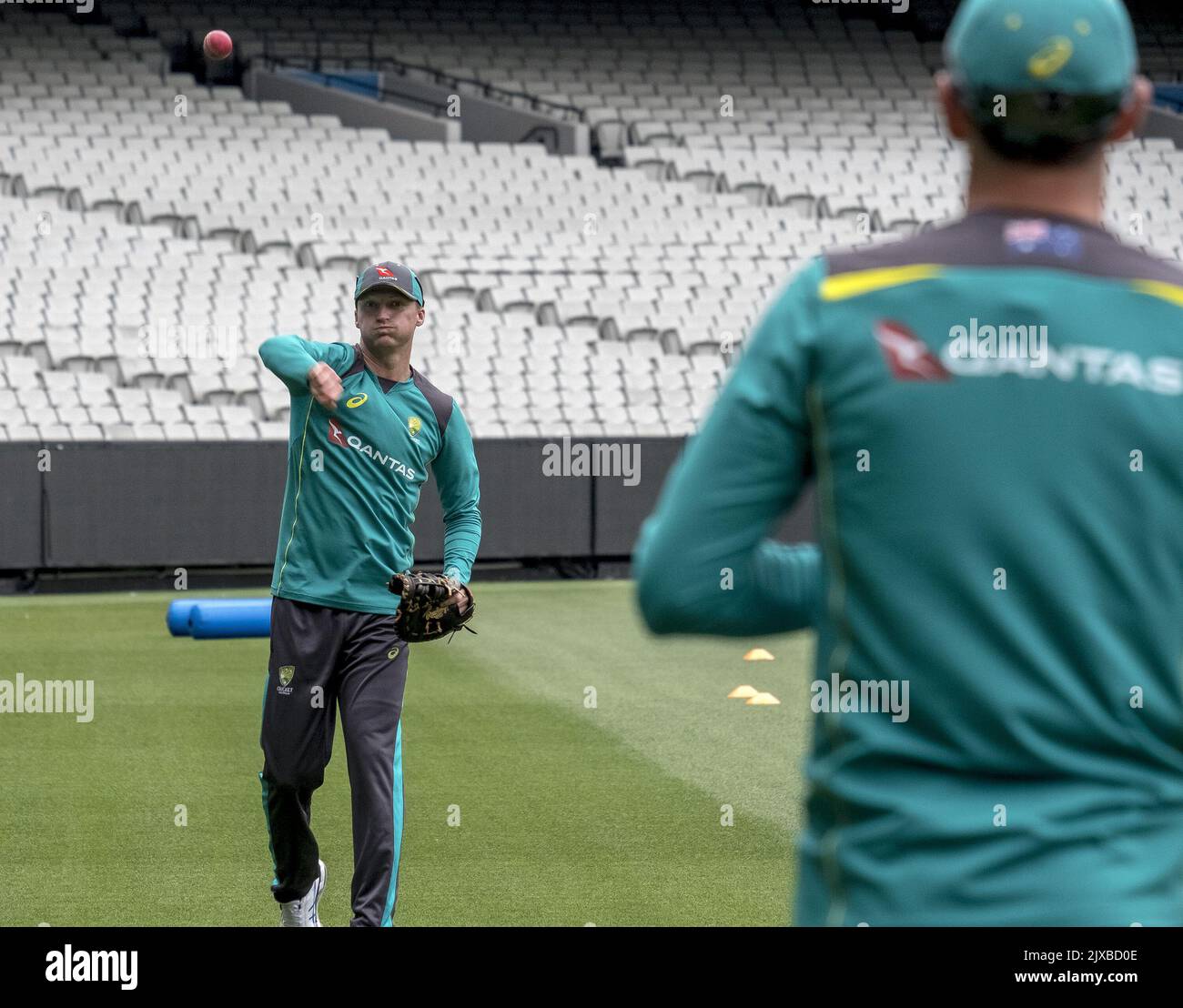 Australian cricket team captain Steve Smith during training at the MCG ...