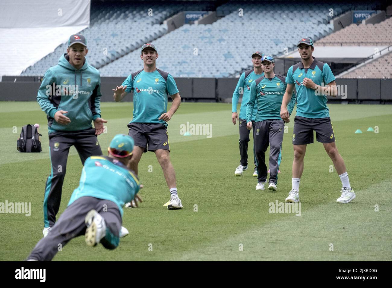 Australian cricket team during training at the MCG in Melbourne on ...