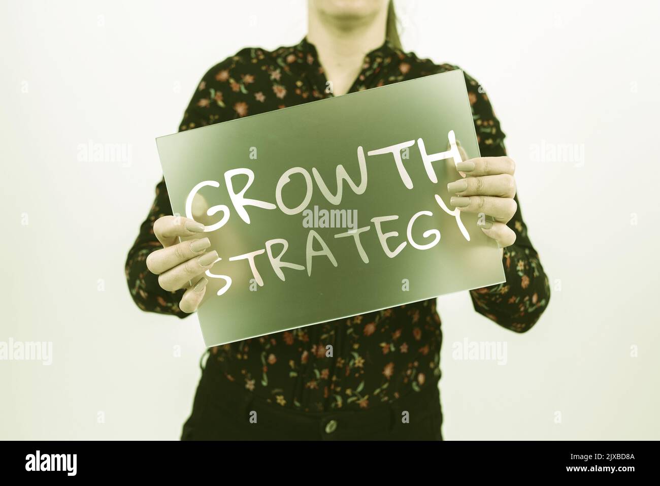 Conceptual caption Growth StrategyStrategy aimed at winning larger ...