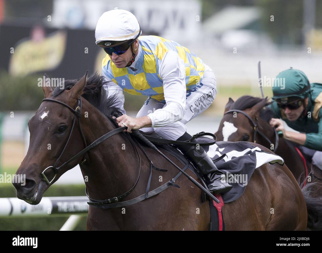 INTO THE ABYSS ridden by Glyn Schofield wins Race 1, the Hyland Boxing ...