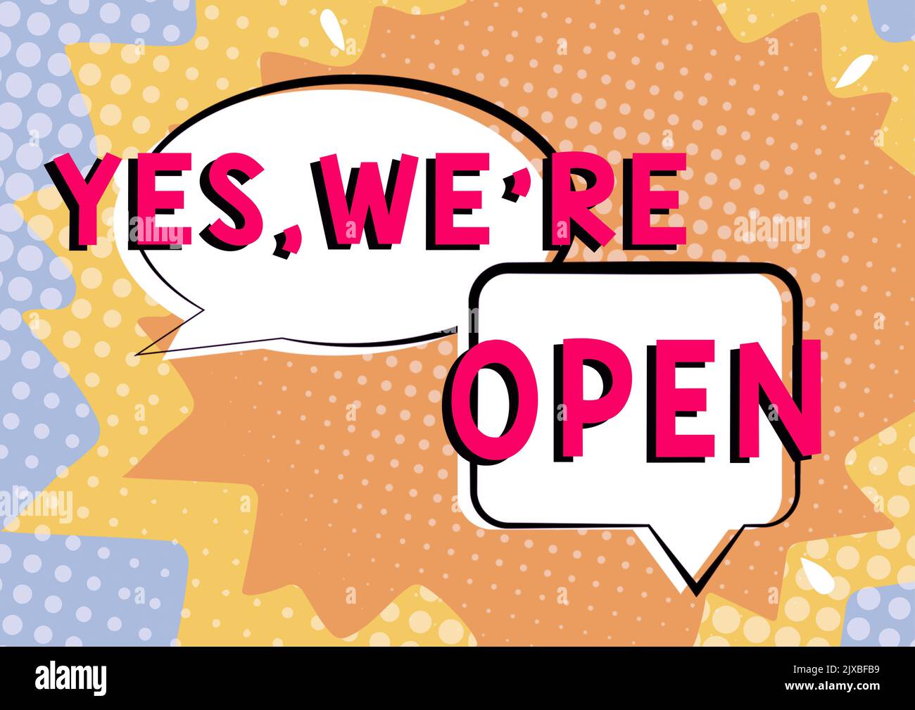 Handwriting text Yes, We re are Openanswering on client that shop is ...