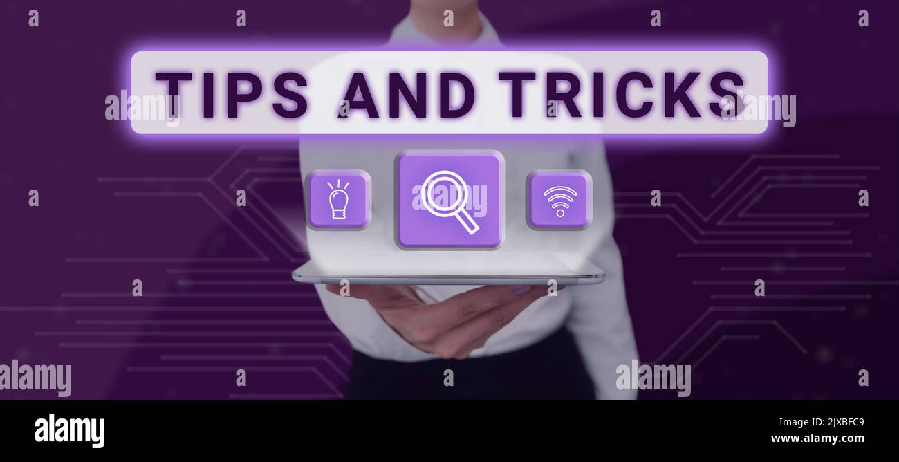 Text caption presenting Tips And Tricks helpful advices that makes ... Text caption presenting Tips And Tricks helpful advices that makes ...