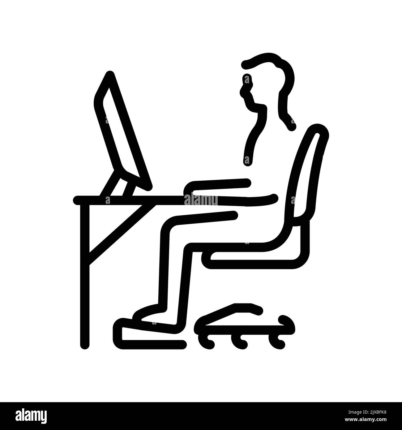 Correct sitting posture olor line icon. Pictogram for web page Stock ...