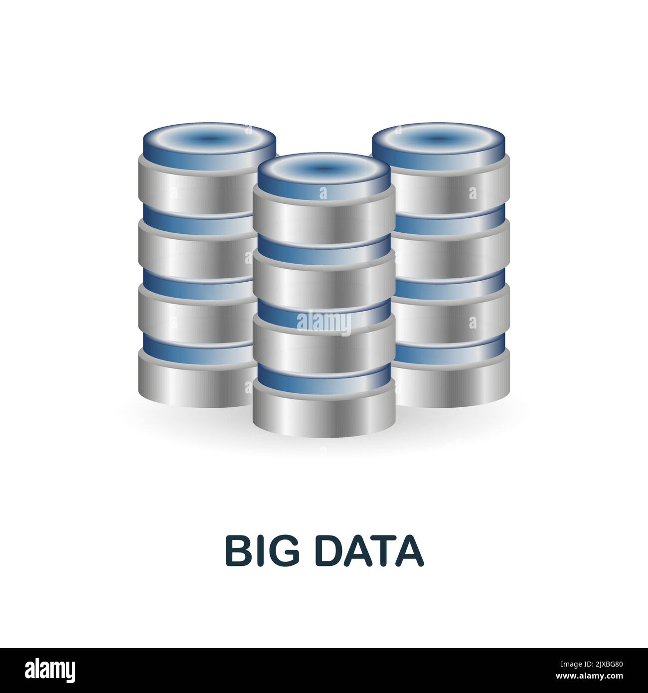 Big Data icon. 3d illustration from artificial intelligence collection ...