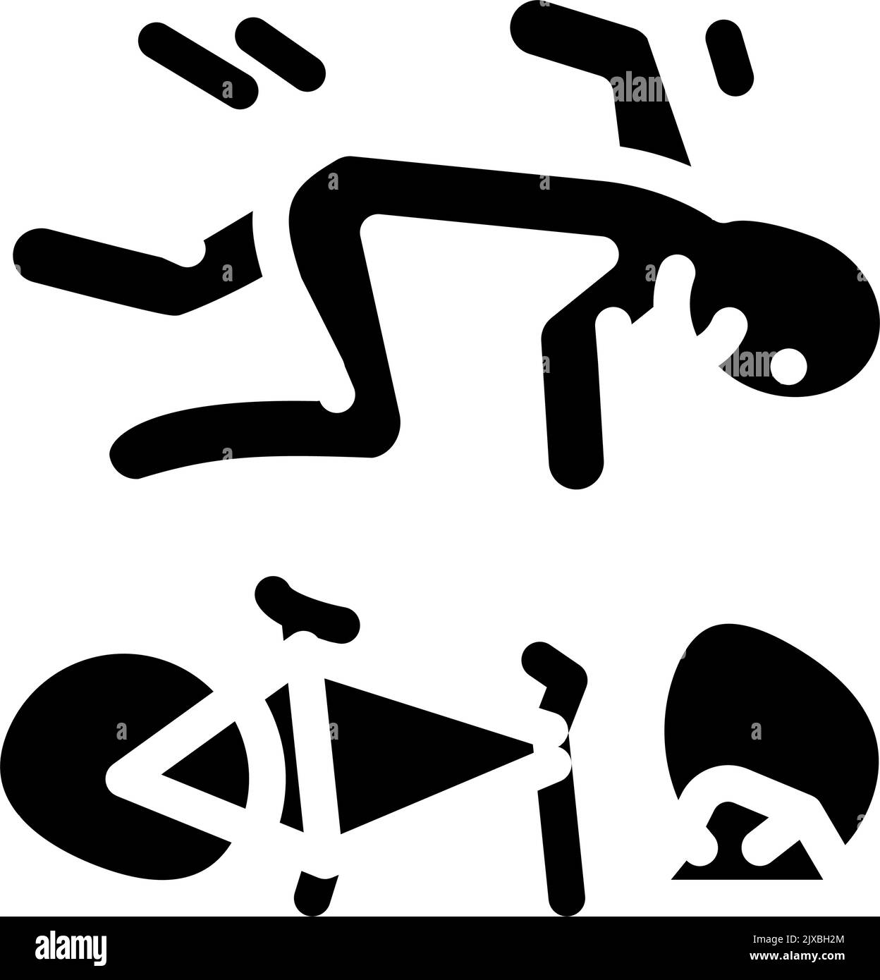 fall bike man accident glyph icon vector illustration Stock Vector ...