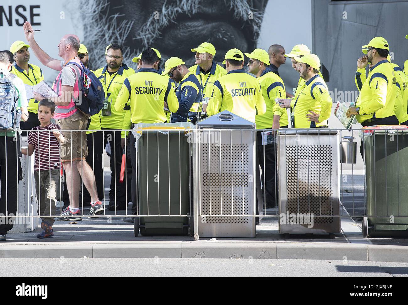 Security staff are briefed on Flinders Street ahead of the New Year's ...