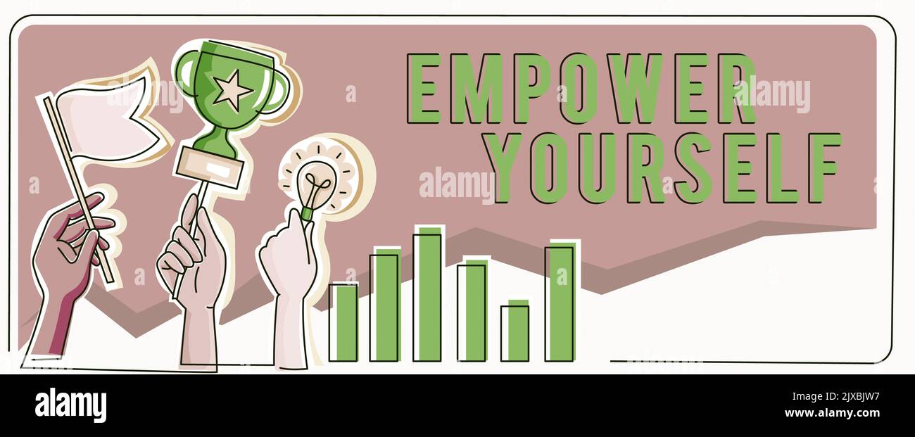 Sign displaying Empower Yourselftaking control of life setting goals ... Sign displaying Empower Yourselftaking control of life setting goals ...