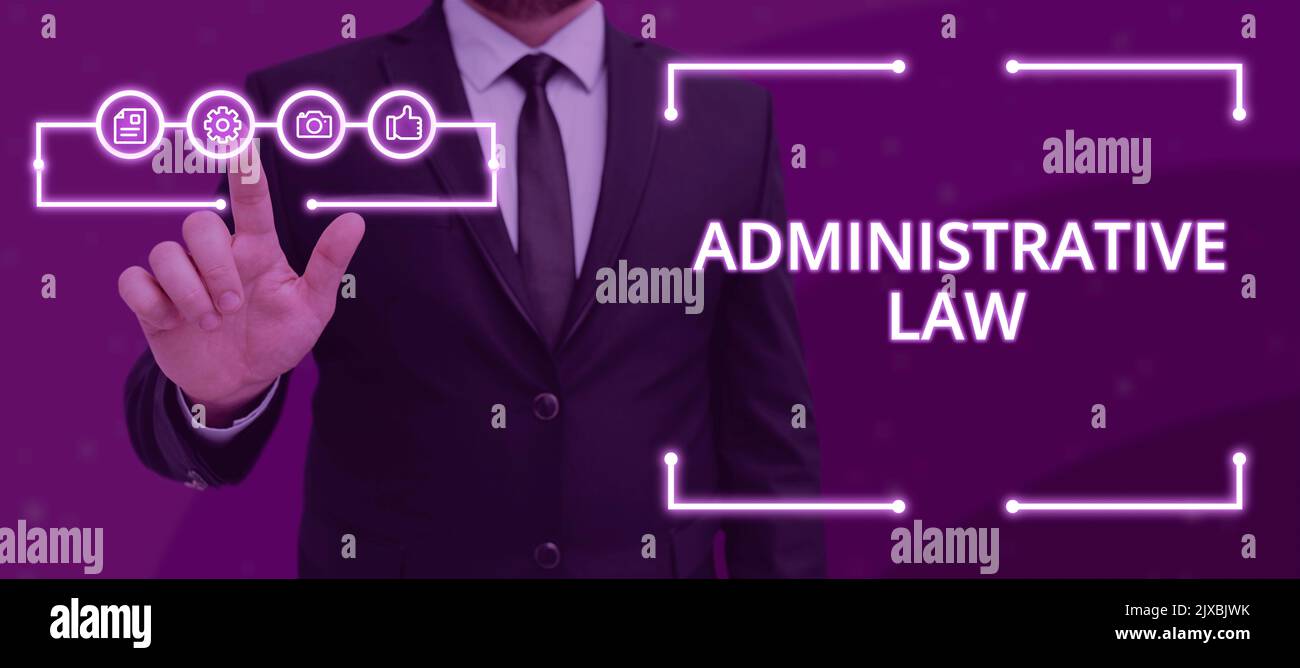 Sign displaying Administrative LawBody of Rules regulations Orders ...