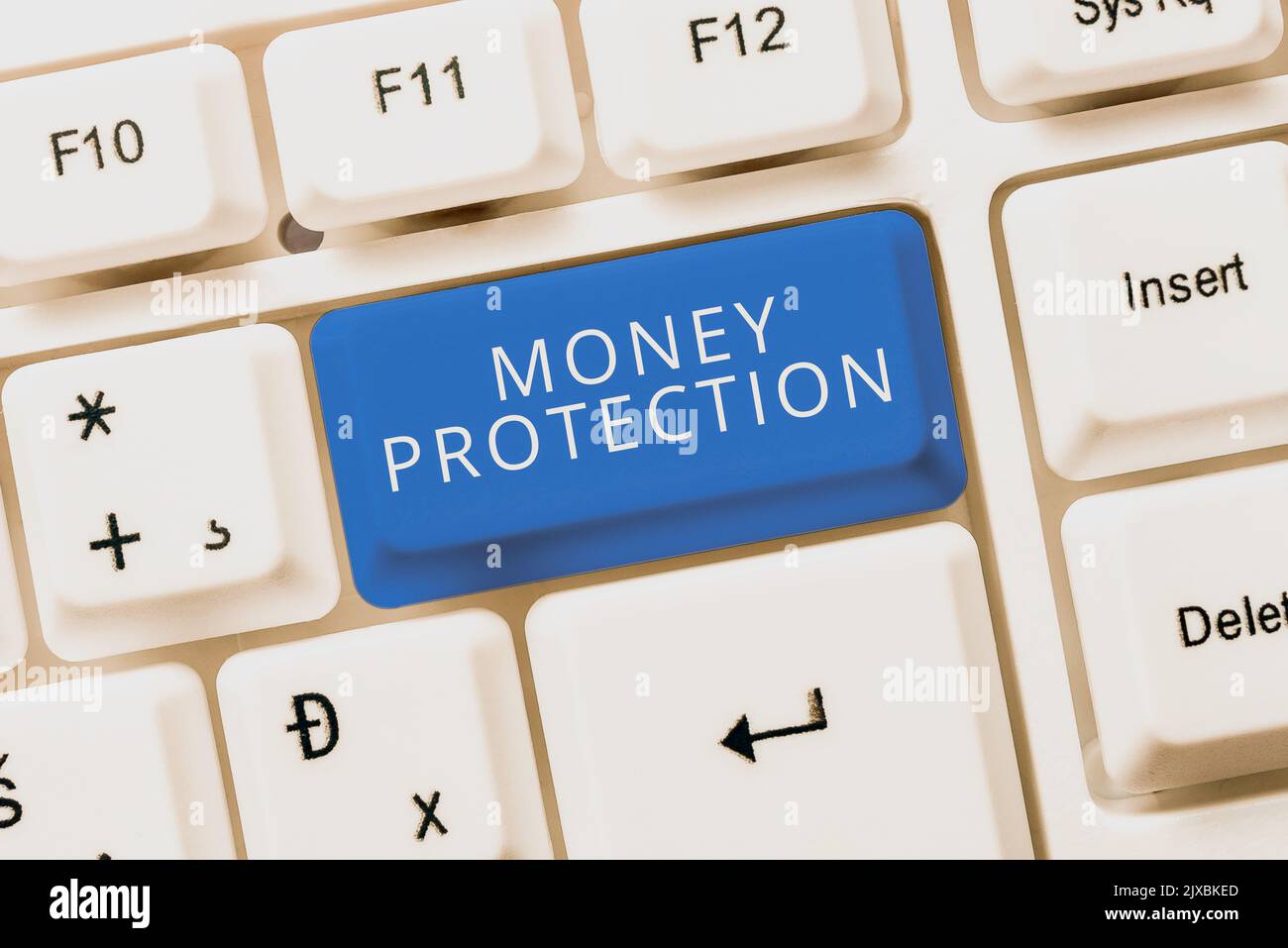 Hand writing sign Money Protectionprotects the rental money tenant pays ...