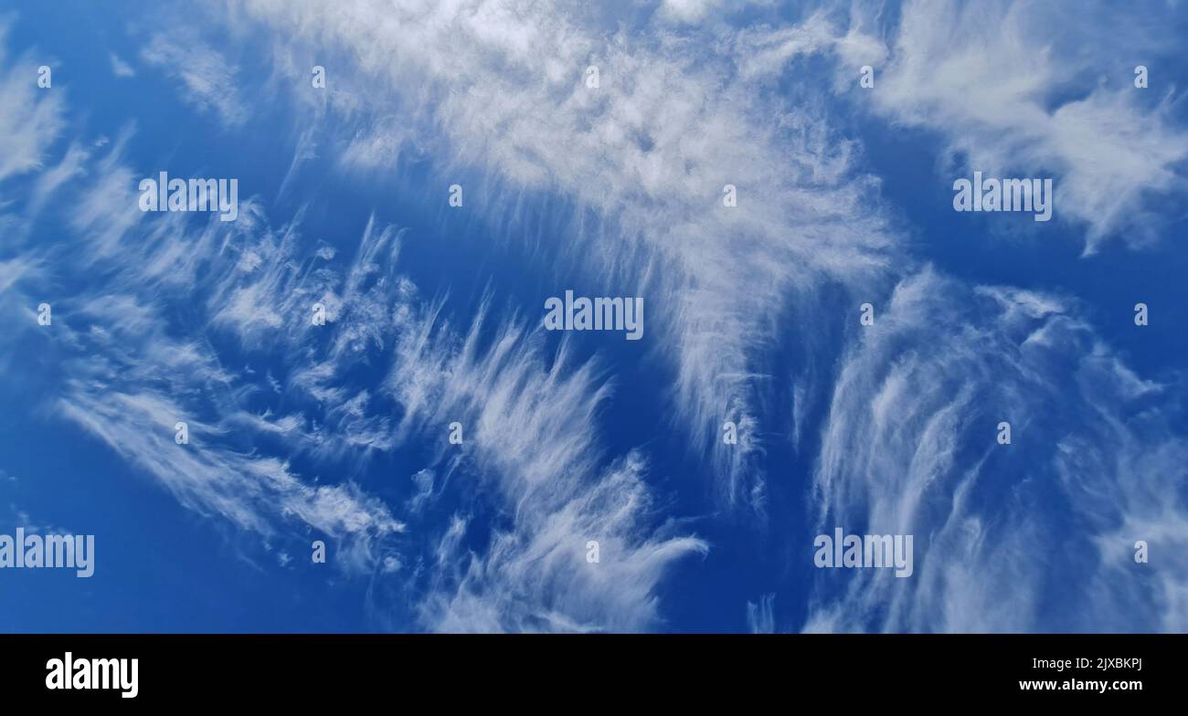 Beautiful Cirrus clouds in the sky background Stock Photo - Alamy