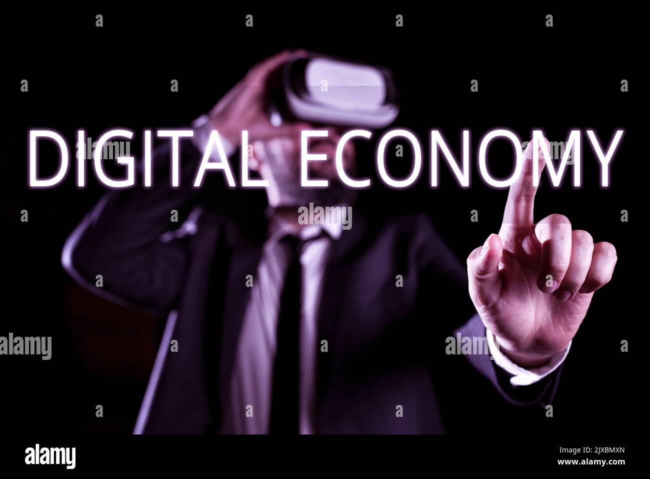 Sign displaying Digital Economyworldwide network of economic activities ...