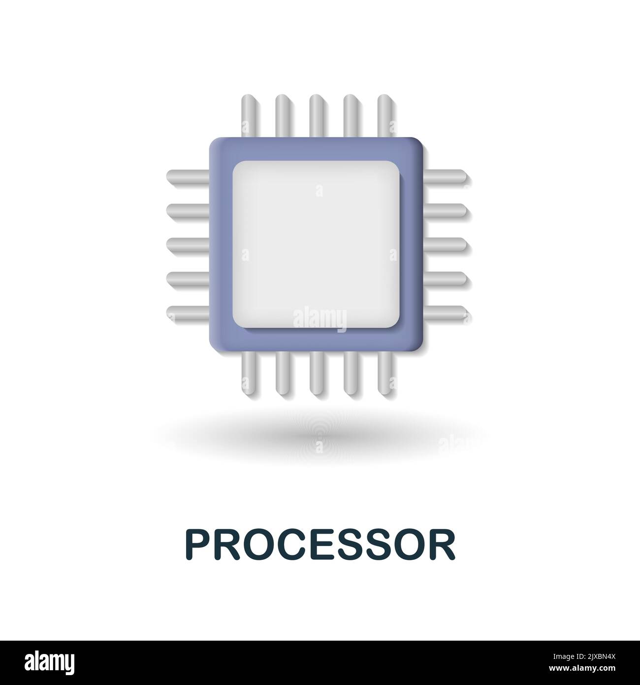 Processor icon. 3d illustration from artificial intelligence collection ...
