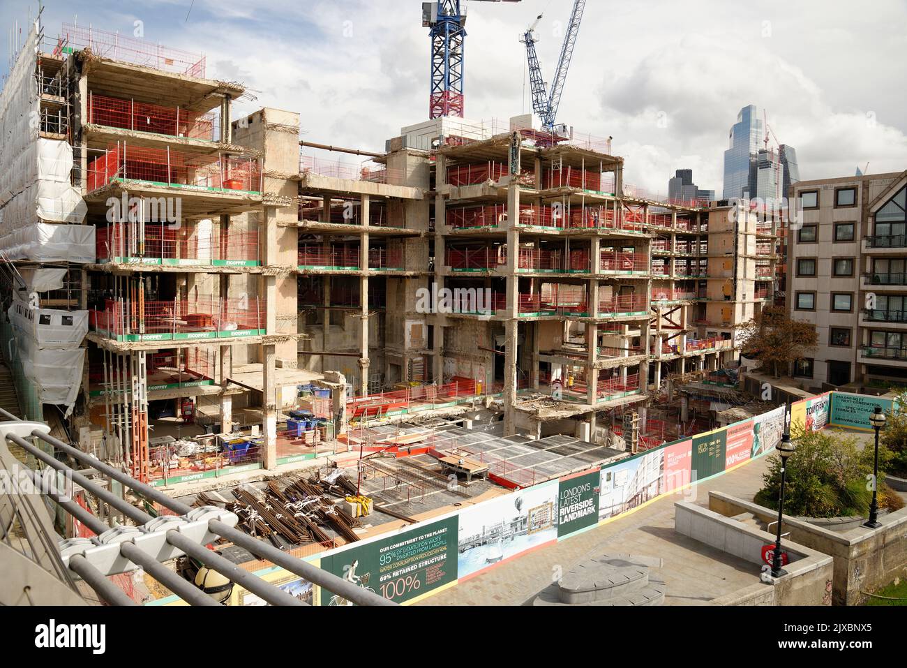 A city building that is being remodelled but without removing the ...