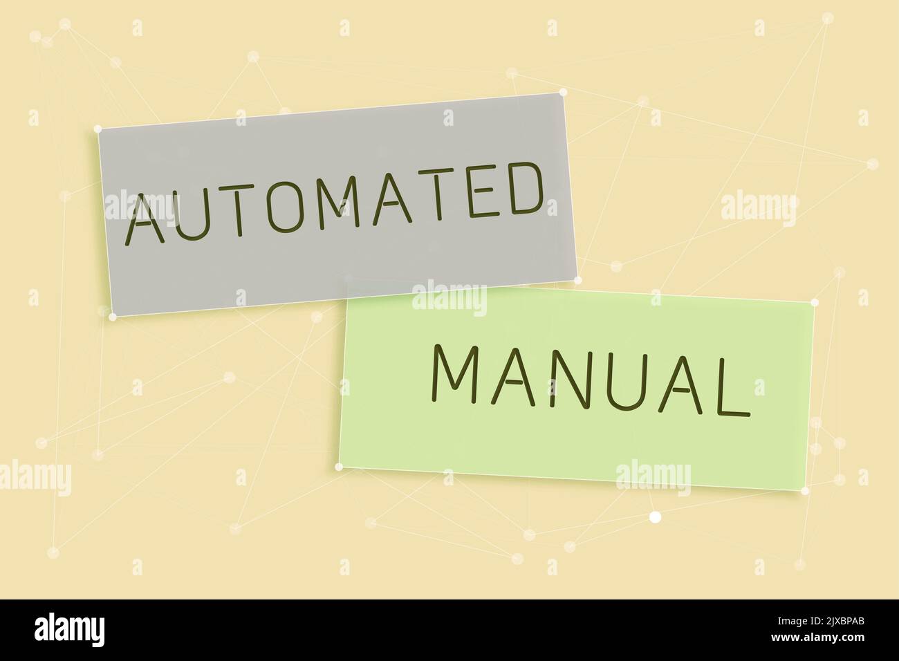 Hand writing sign Automated Manualas trigger shift and it can switch ...