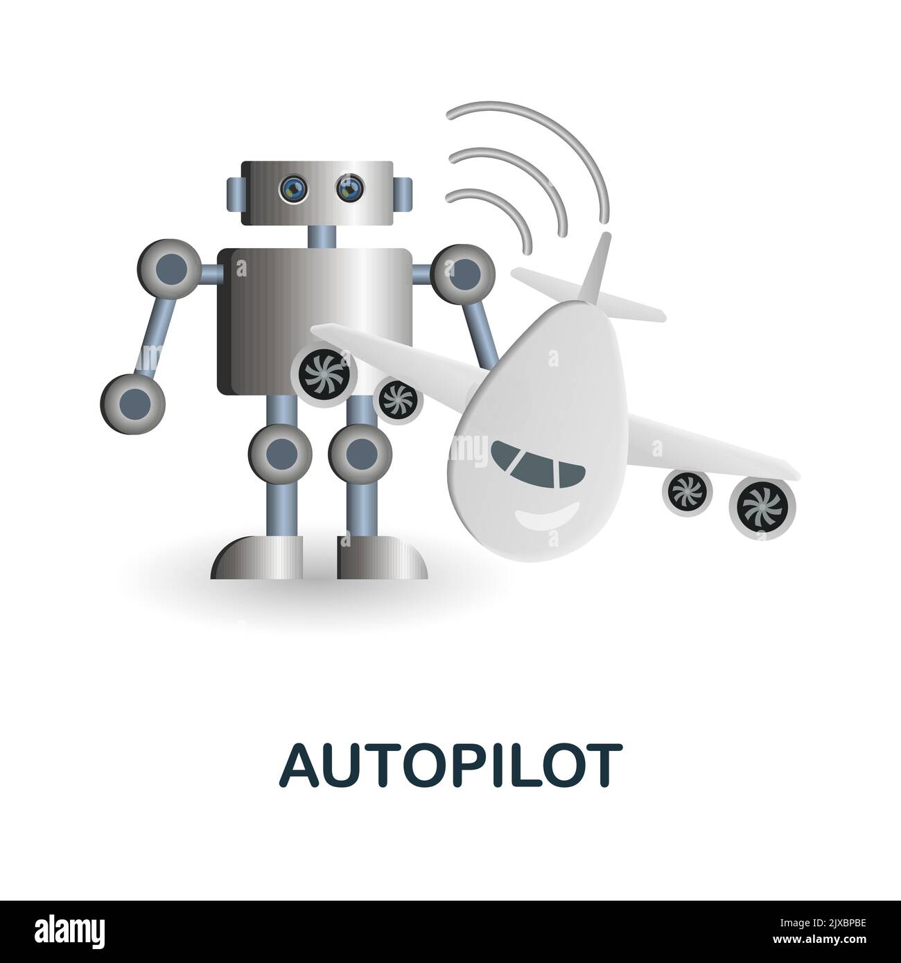 Autopilot icon. 3d illustration from artificial intelligence collection ...
