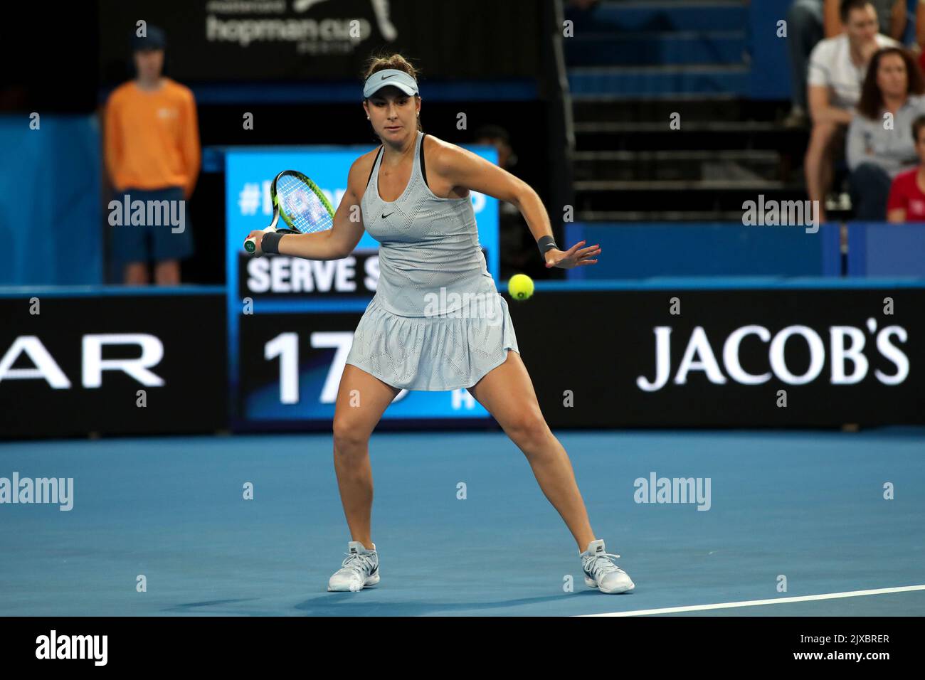 Belinda Bencic of Switzerland in action during the women's singles ...