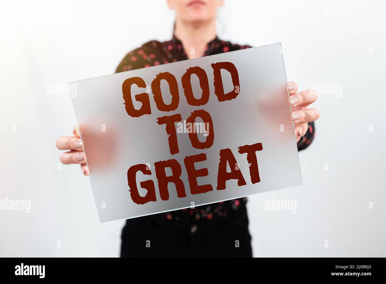 Text caption presenting Good To Great. Word Written on Everything ...