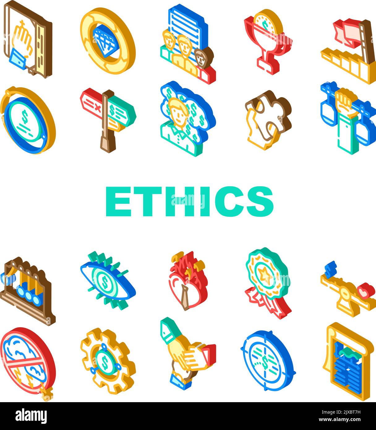 business corporate ethics company icons set vector Stock Vector Image ...