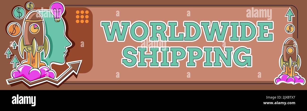 Text showing inspiration Worldwide ShippingSea Freight Delivery of ...