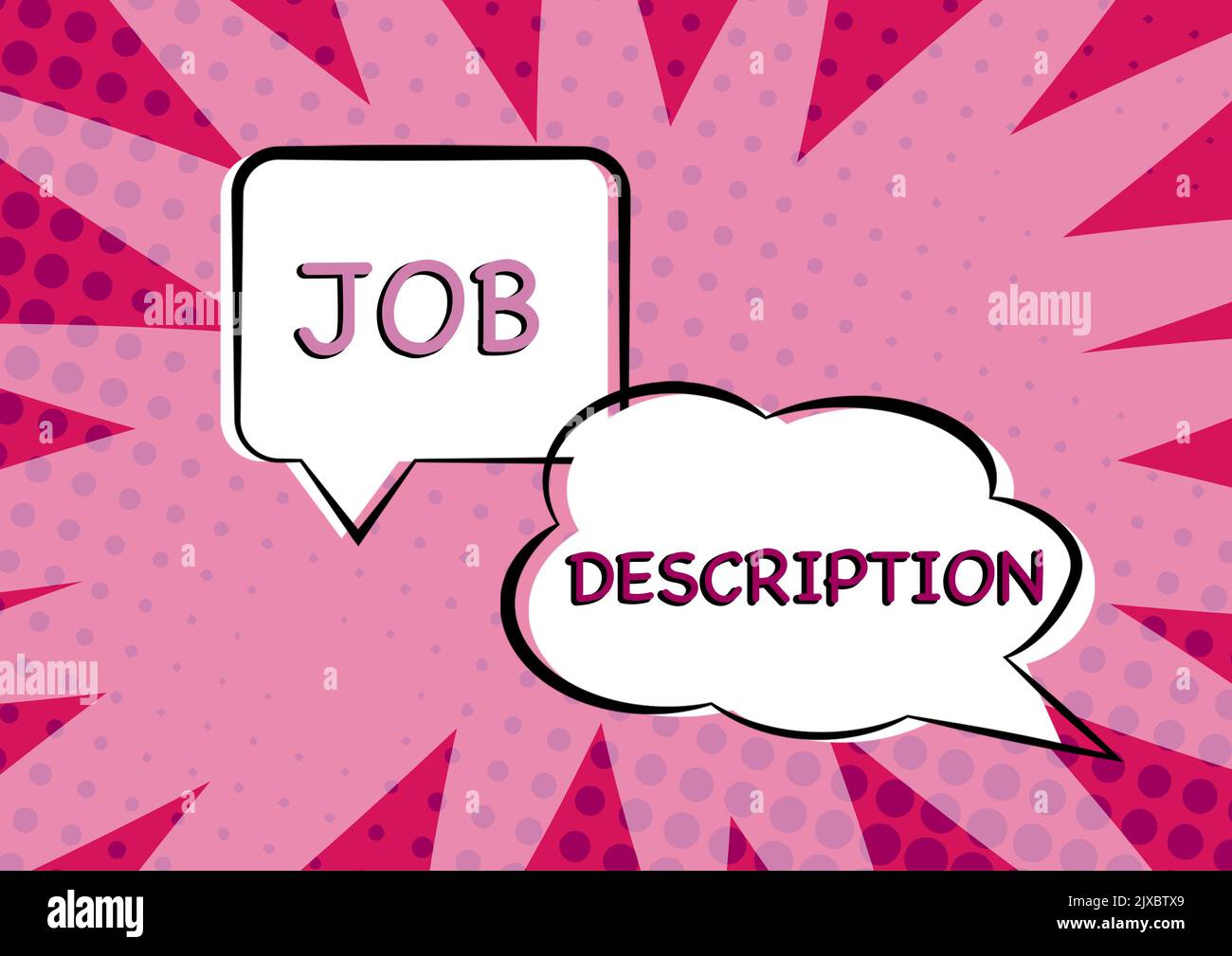 Hand writing sign Job DescriptionA document that describes the ...