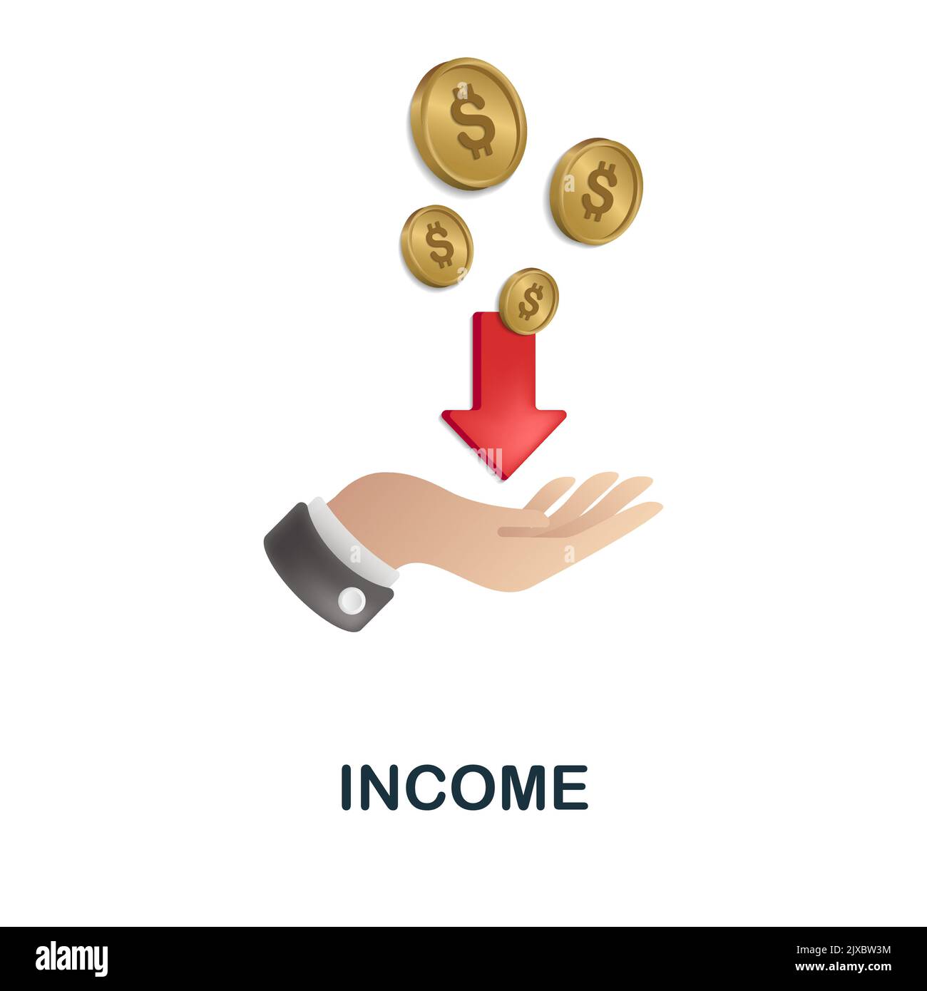 Income icon. 3d illustration from banking collection. Creative Income ...
