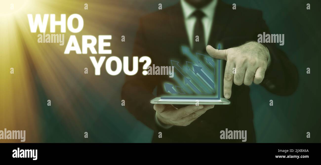 Text showing inspiration Who Are You. Internet Concept Introduce ...