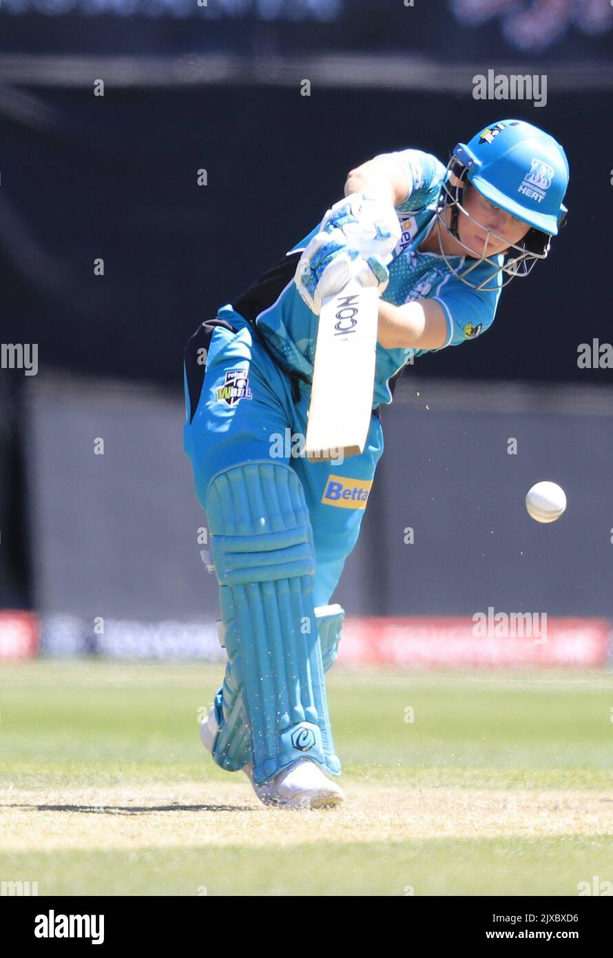 Beth Mooney of the Heat plays a shot during the Women's Big Bash League ...