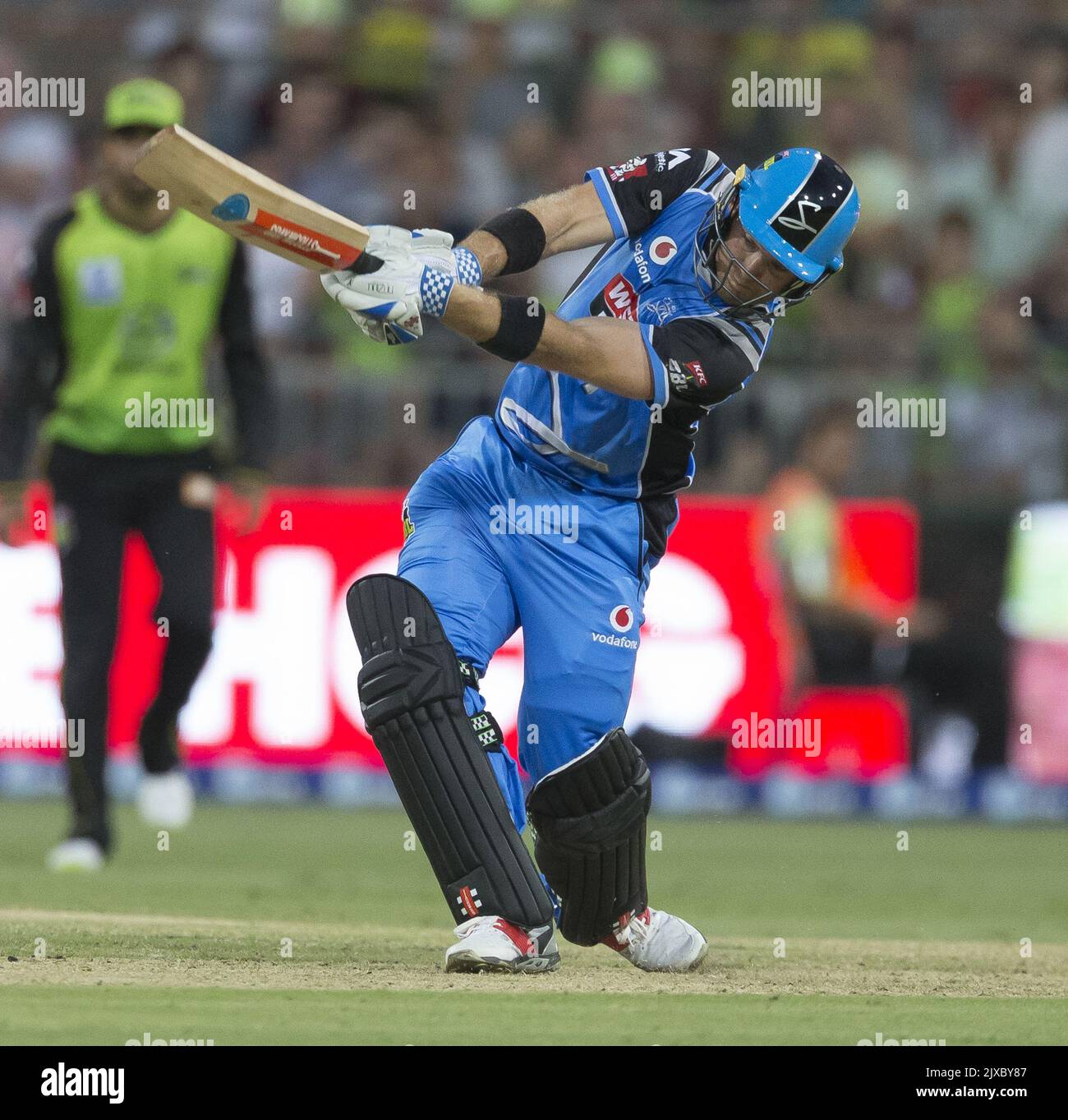 Colin Ingram of the Strikers hits a 6 during the Big Bash League (BBL ...