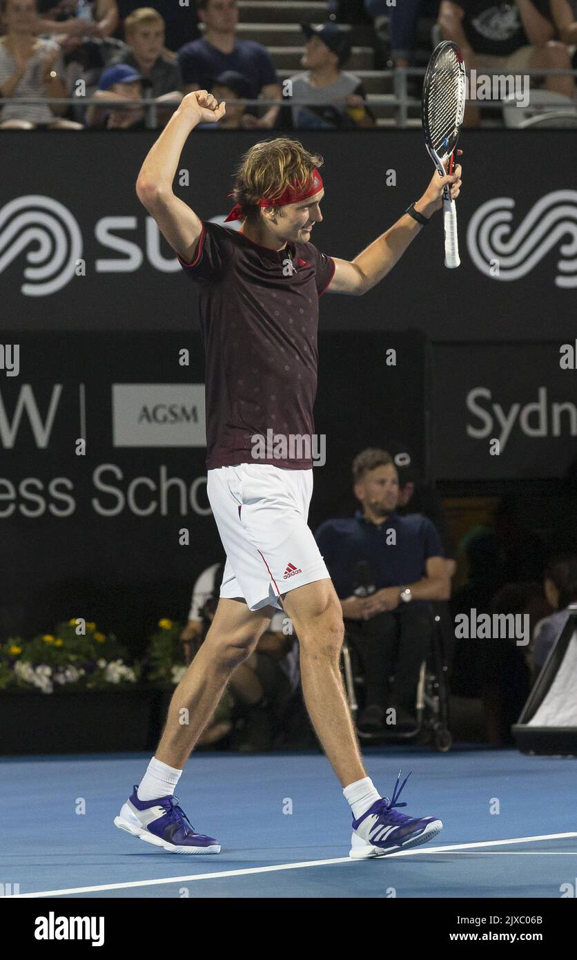 Alexander Zverev of Germany defeats Nick Kyrgios of Australia at the ...