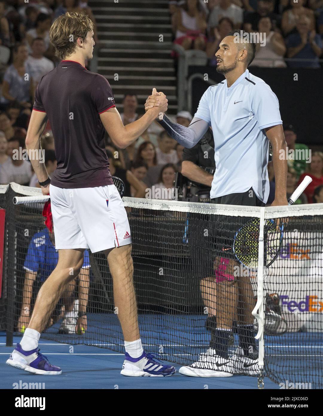 Alexander Zverev of Germany defeats Nick Kyrgios of Australia at the ...
