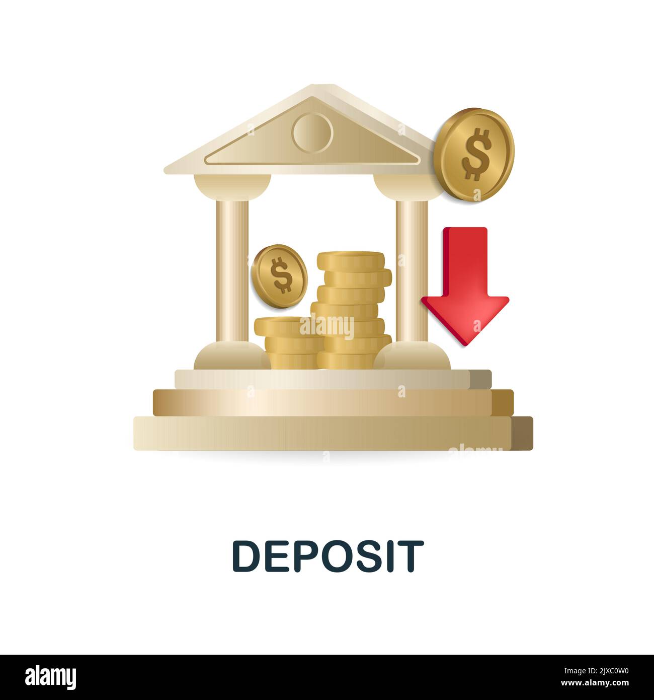 Deposit icon. 3d illustration from banking collection. Creative Deposit ...