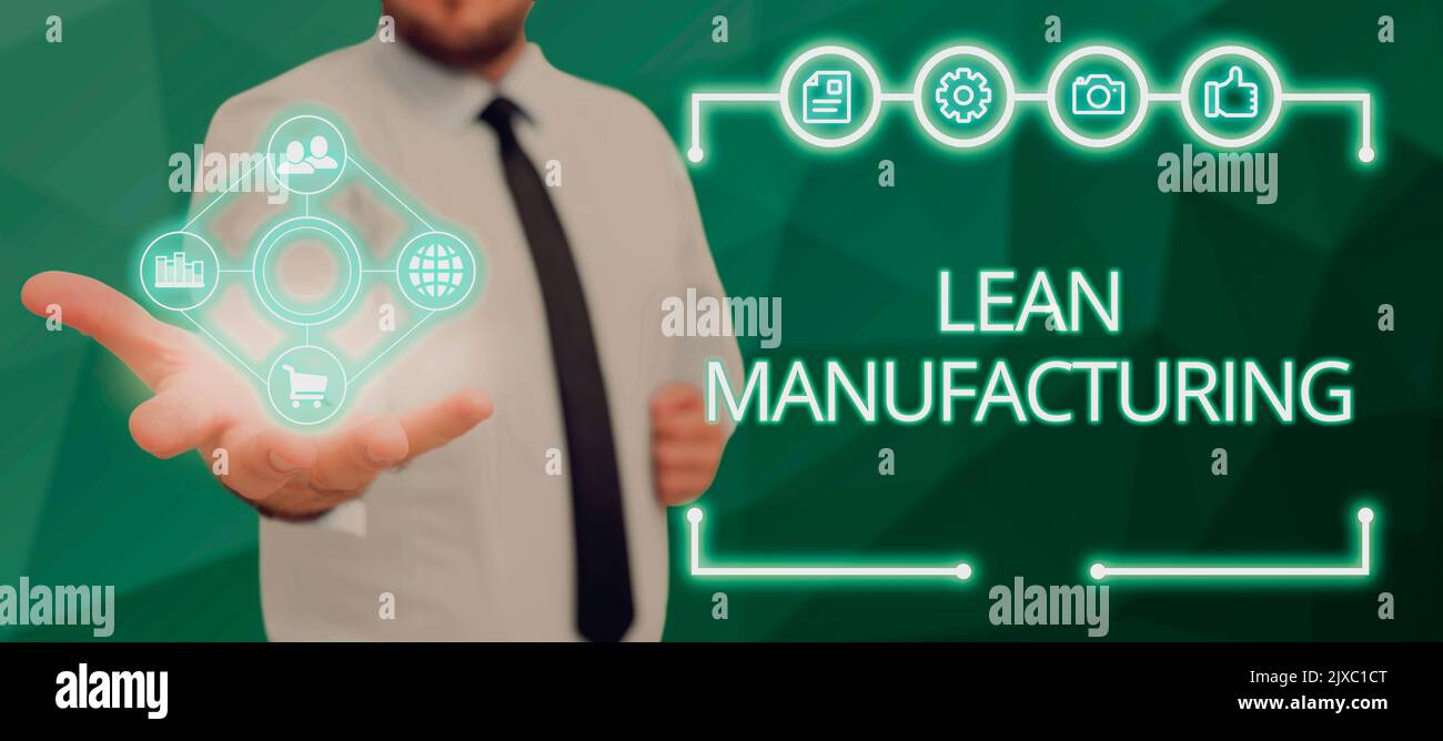 Text sign showing Lean ManufacturingWaste Minimization without ... Text sign showing Lean ManufacturingWaste Minimization without ...