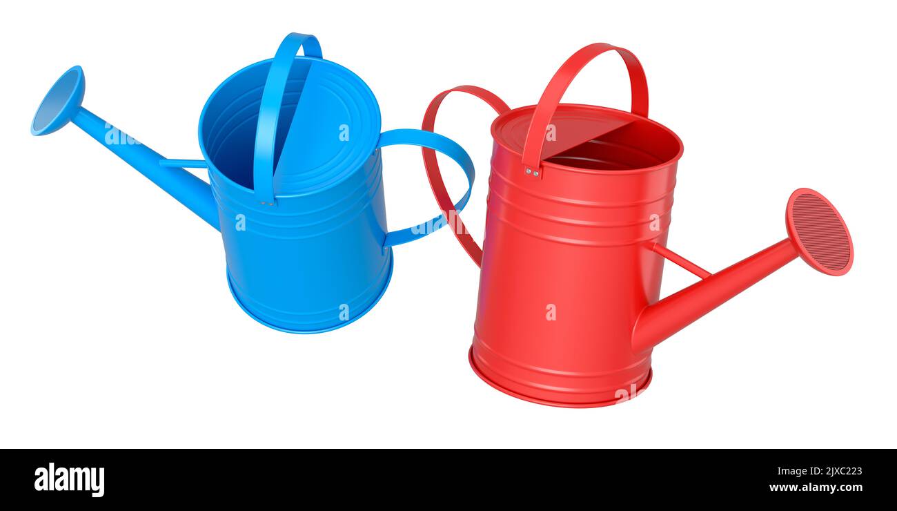 Set of watering can isolated on a white background. 3d render concept ...