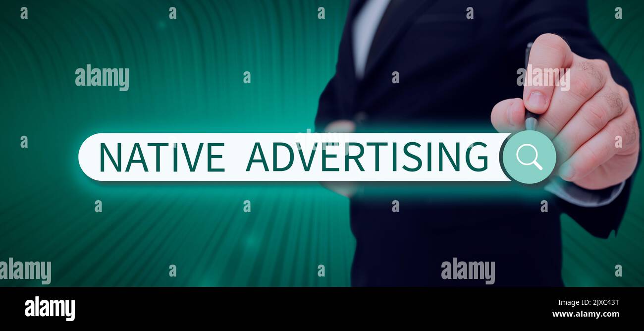 Text caption presenting Native AdvertisingOnline Paid Ads Match the ...