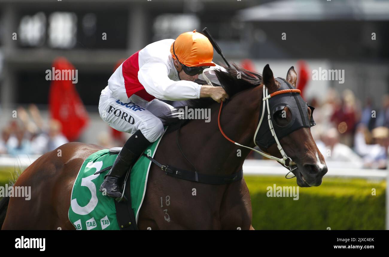 Jockey Jay Ford rides Cordero to victory in Race 3, the TAB Handicap ...