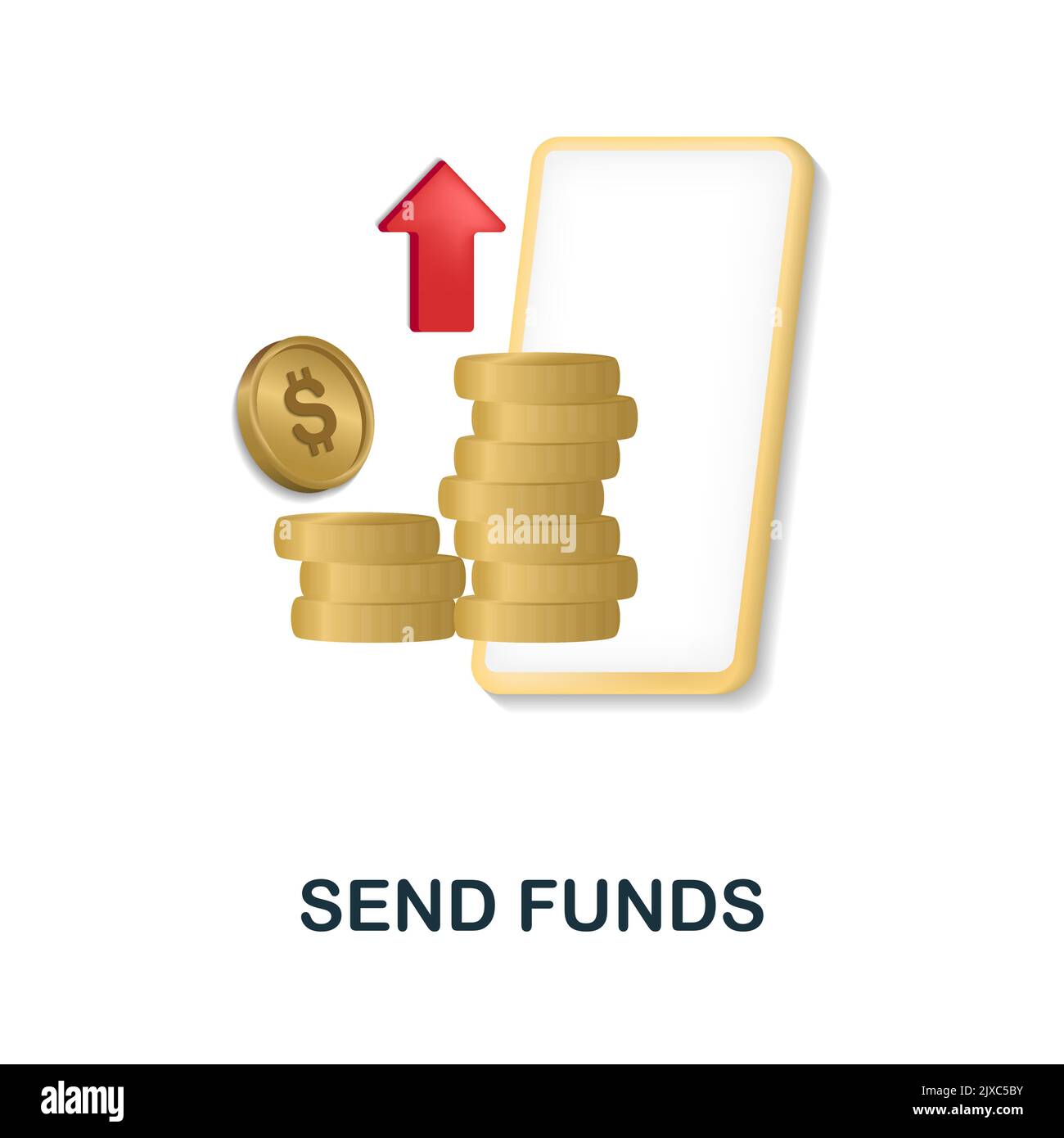 Send Funds icon. 3d illustration from banking collection. Creative Send ...