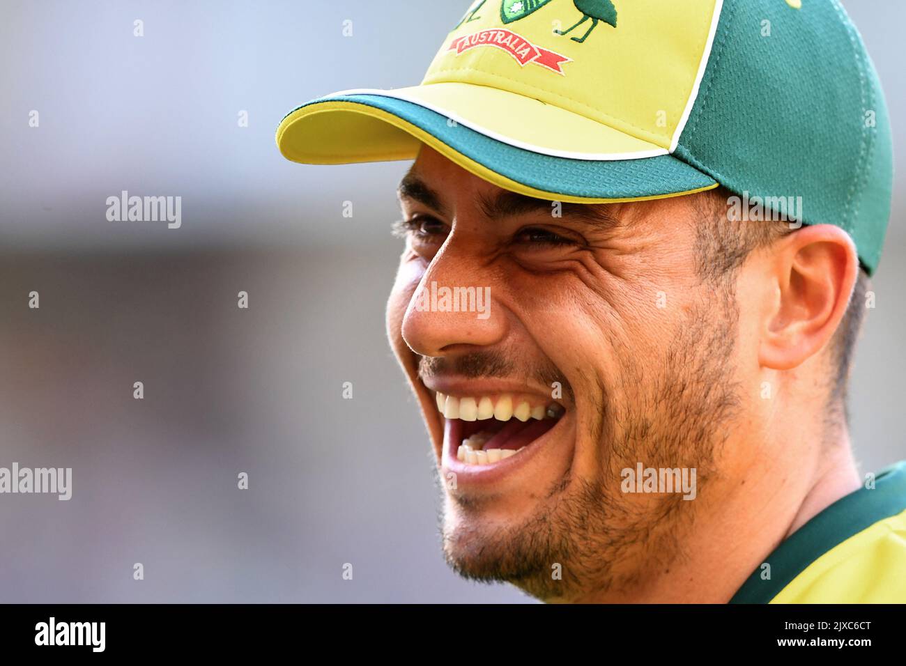 Marcus Stoinis of Australia smiles during the First ODI of the 2018 ...
