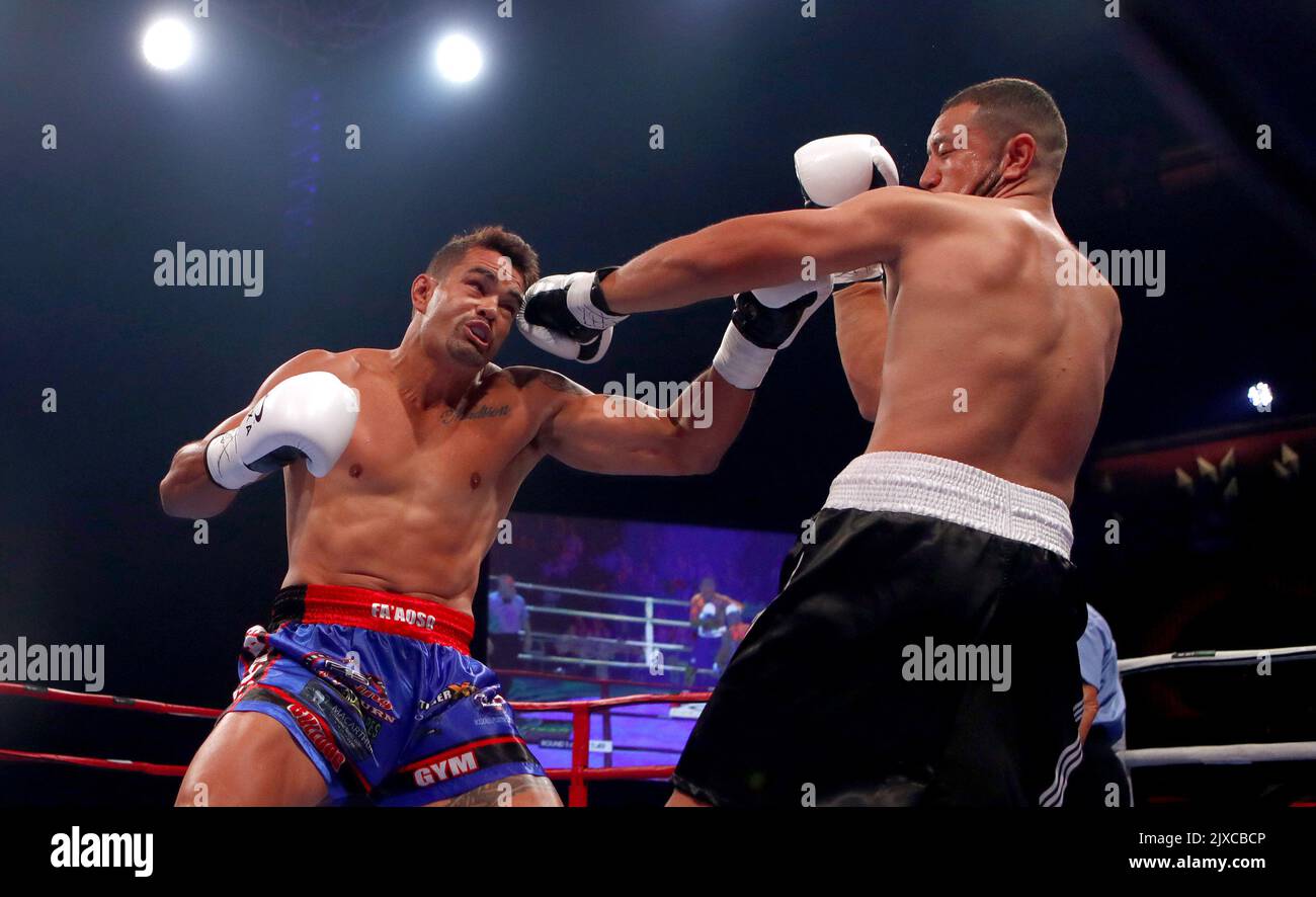 Ben Sila (right) fights Richie Fa'Aoso during their bout at The Star ...