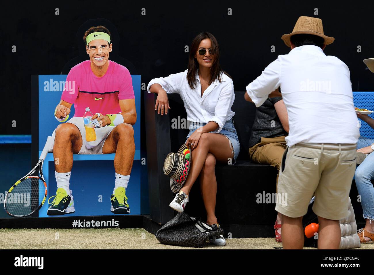 Spectators enjoy themselves on day five of the Australian Open tennis ...