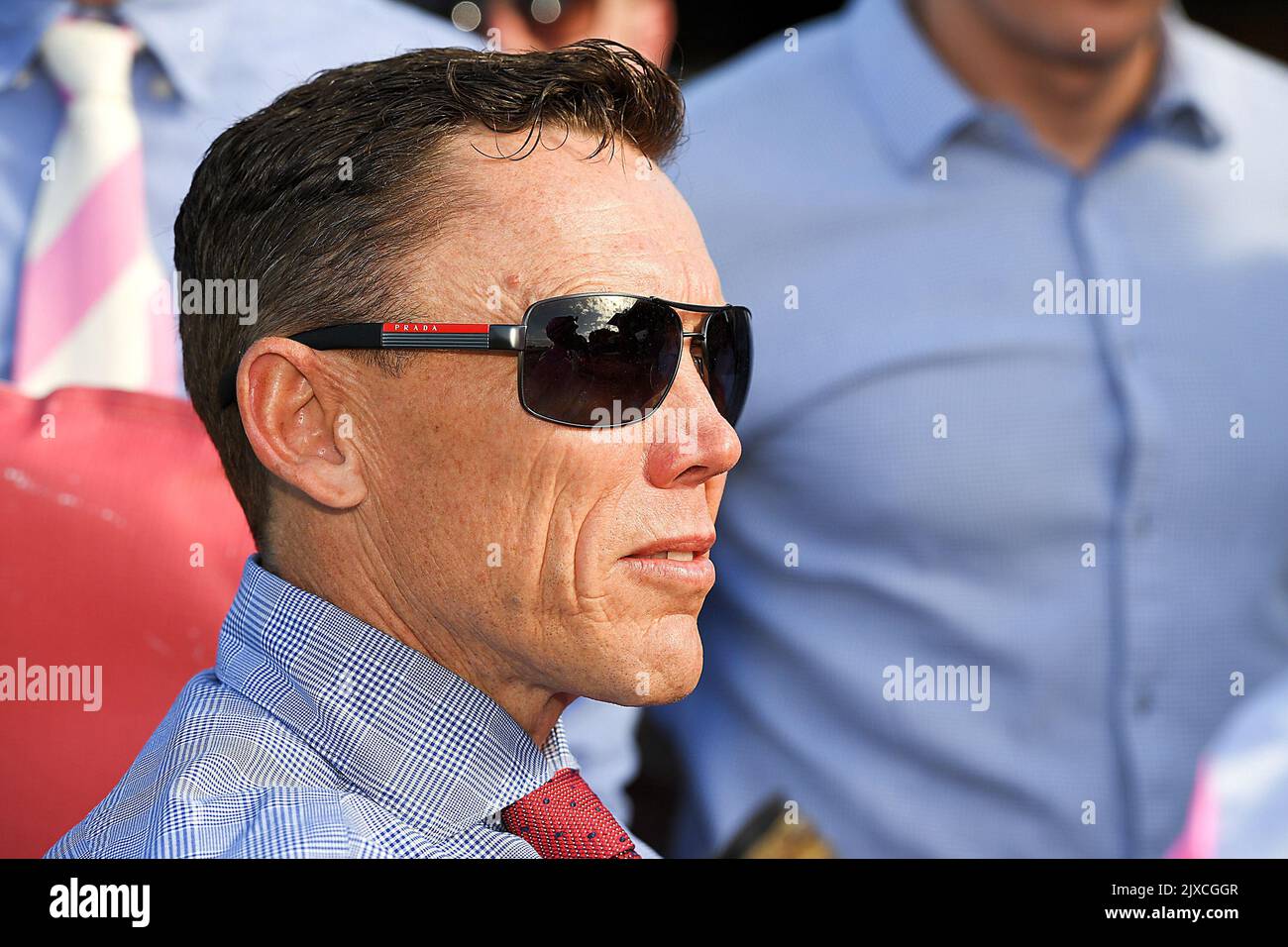 Trainer Chris Munce is seen after Ron Stewart rode Expertea to victory ...