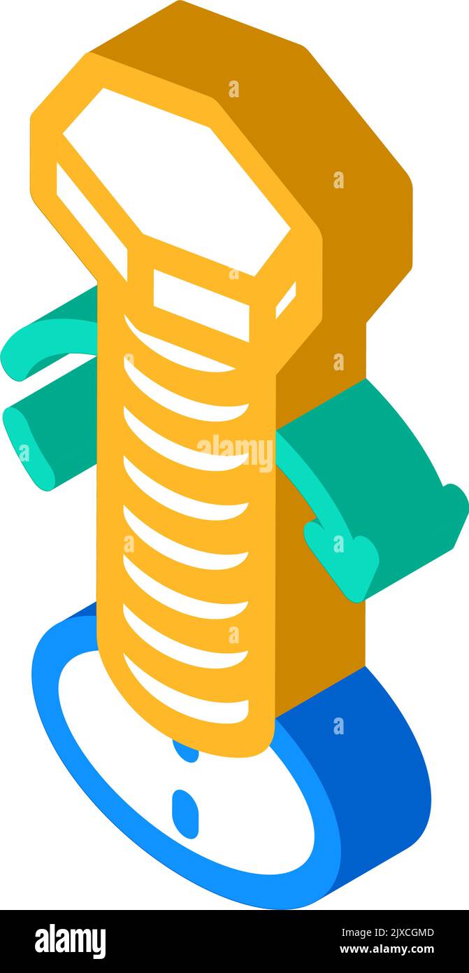 screw with screwdriver assembly furniture isometric icon vector ...