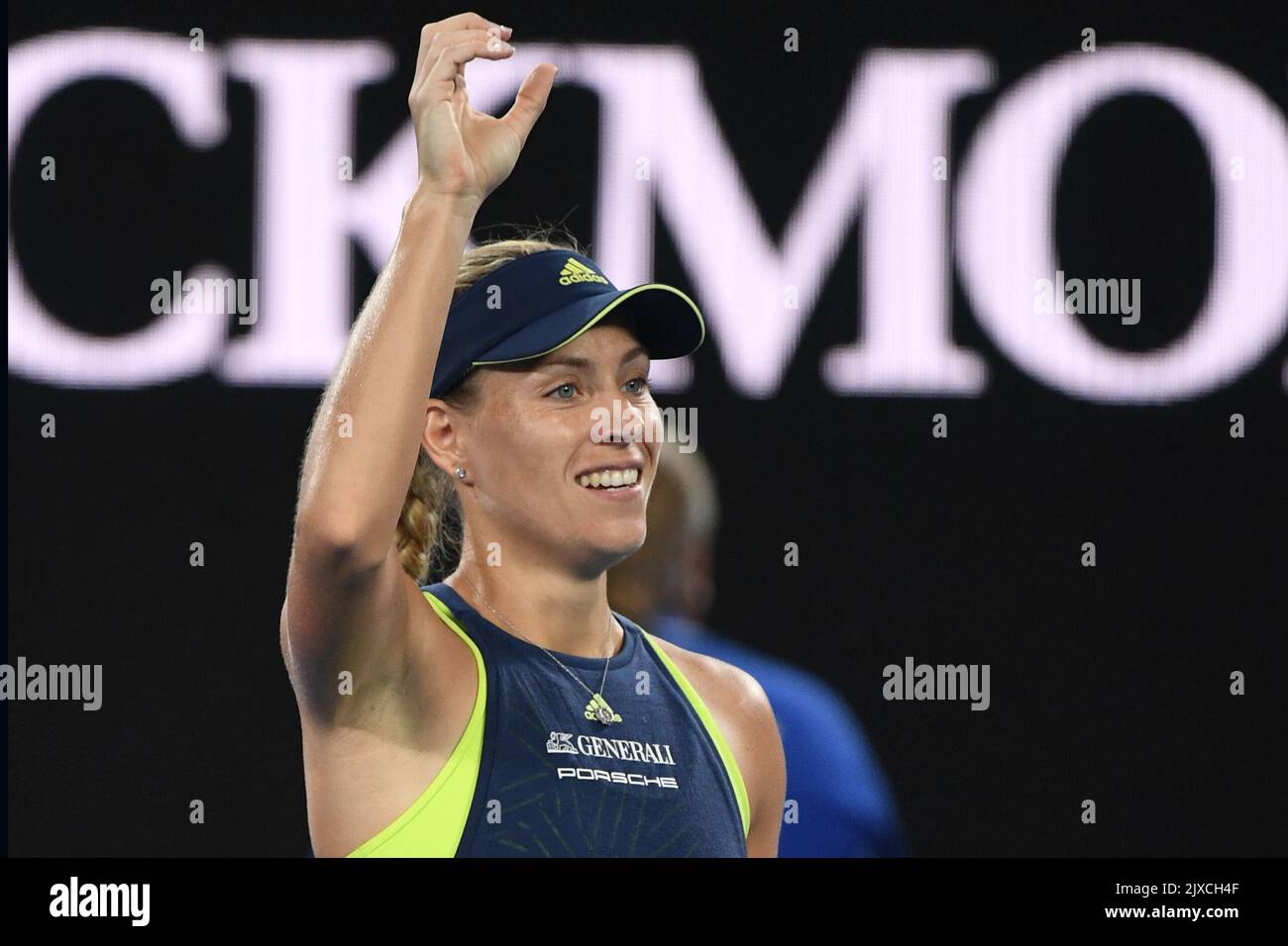 Angelique Kerber of Germany celebrates her win against Maria Sharapova ...