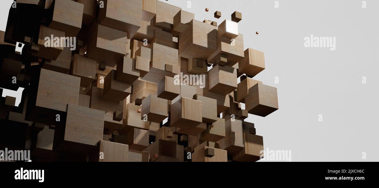 Block Of Wood Pixel Style Concept Abstract Design. Cube Textures Set ...