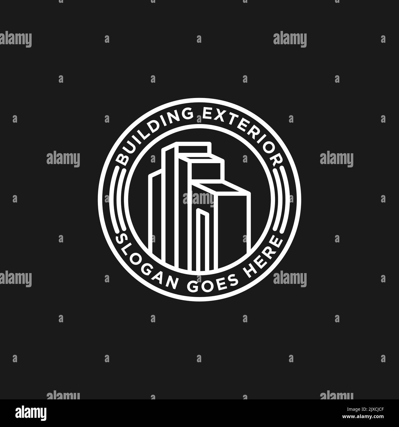 modern building exterior logo badge with monogram outline style , best ...