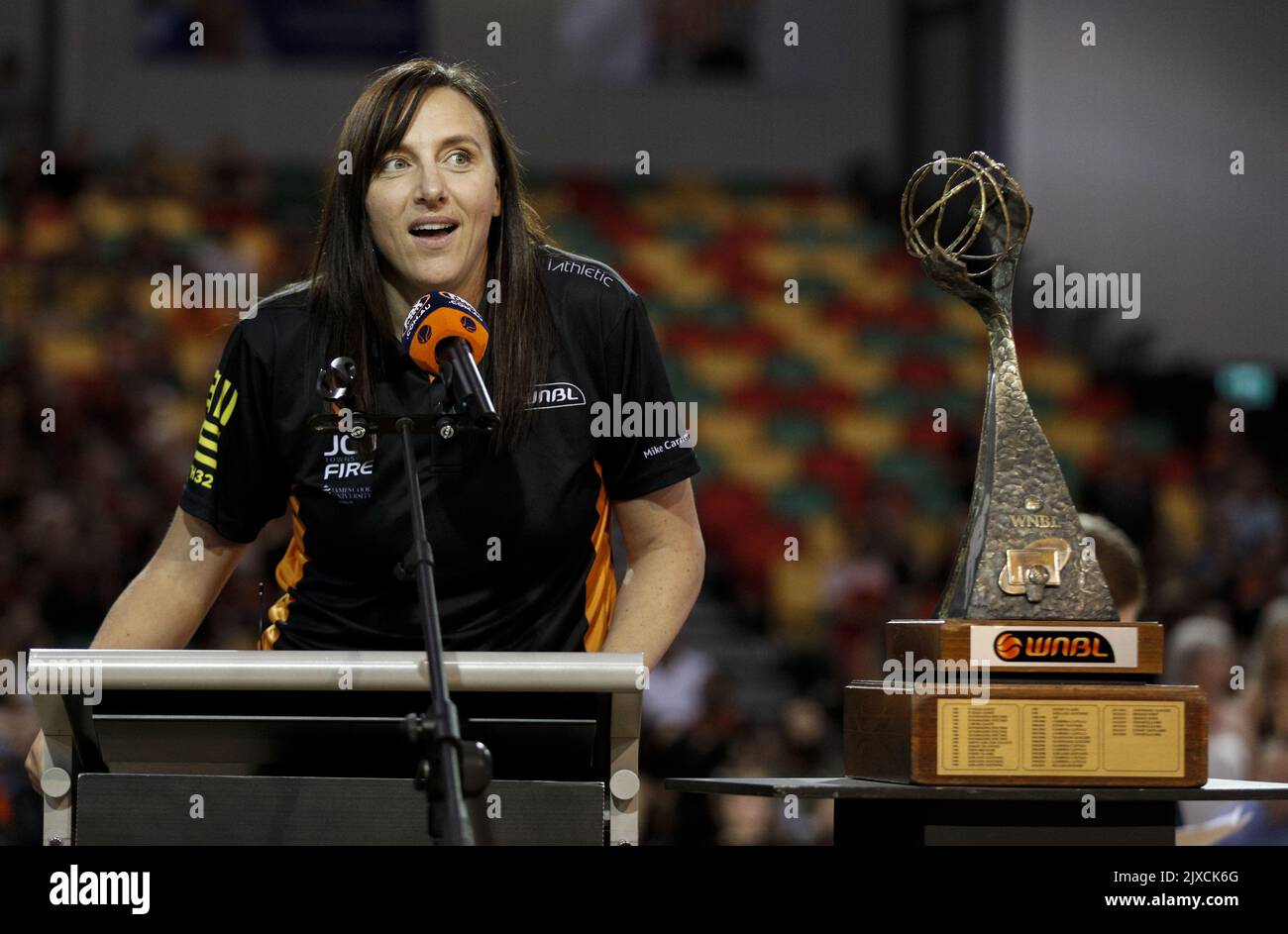 Townsville Fire head coach Claudia Brassard after the Women's NBL grand ...