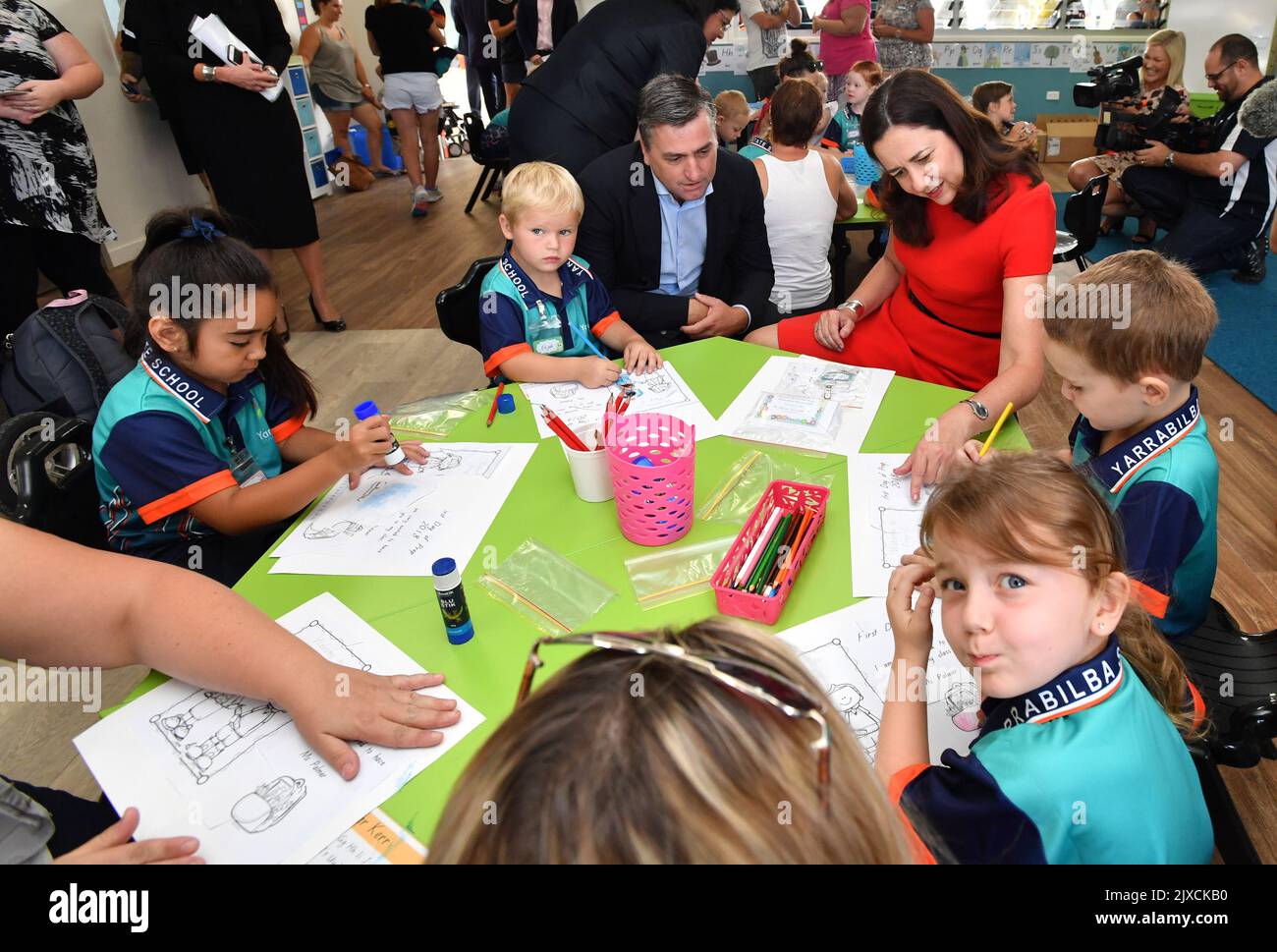 Linus Power (centre), State Member for Logan and Queensland Premier ...