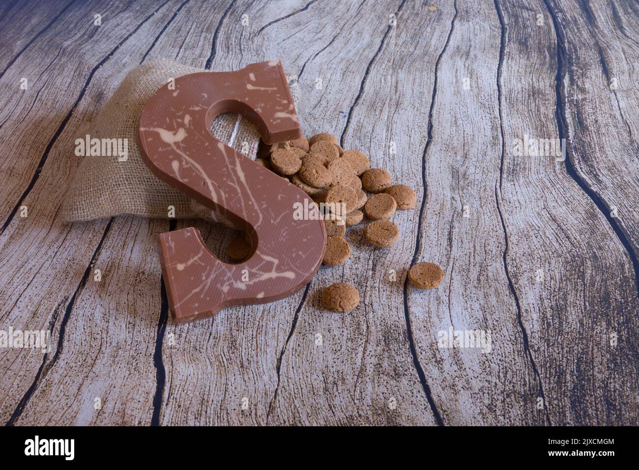 Dutch Sinterklaas tradition: A chocolate letter and a bag with candy ...